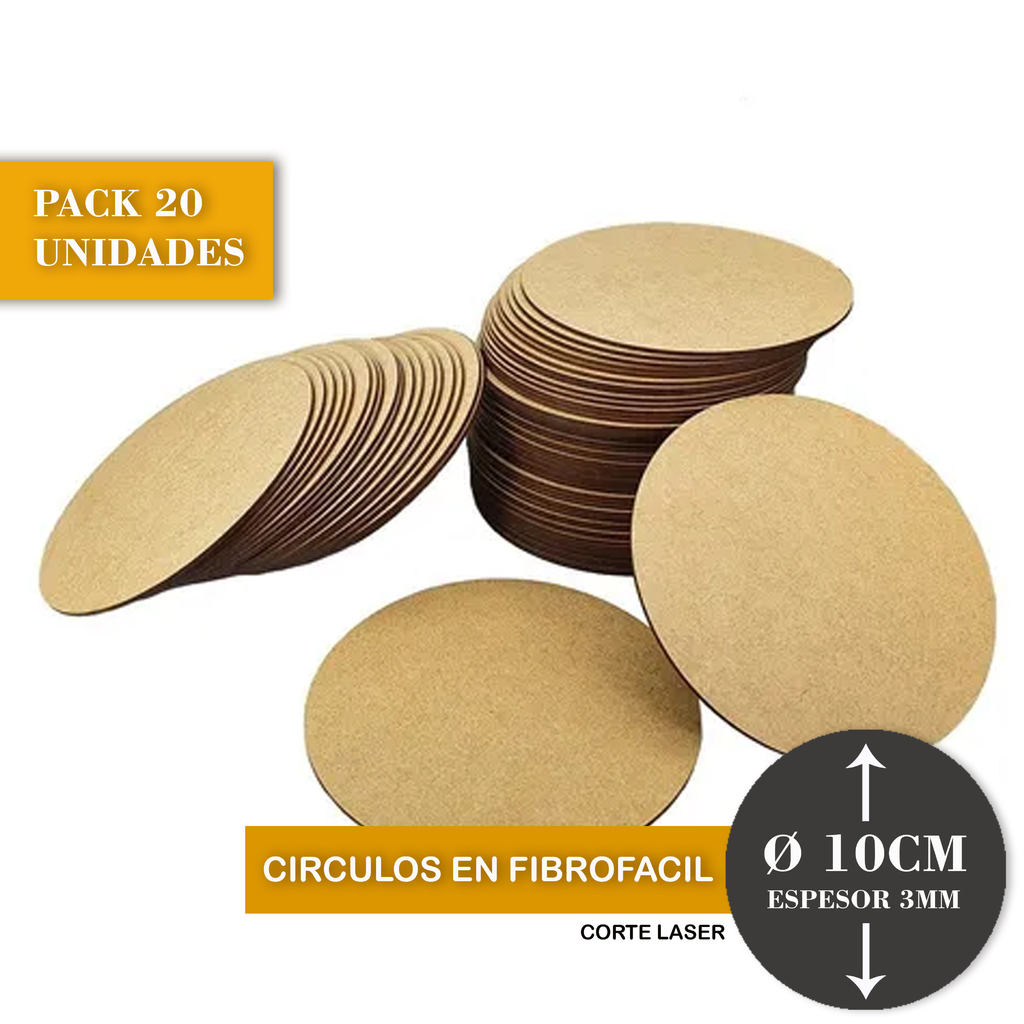 circulo de fibrofacil 10 Cm Ø diametro en 3mm de espesor