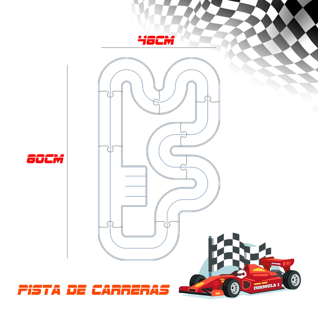 Pista de autos de carreras en fibrofacil