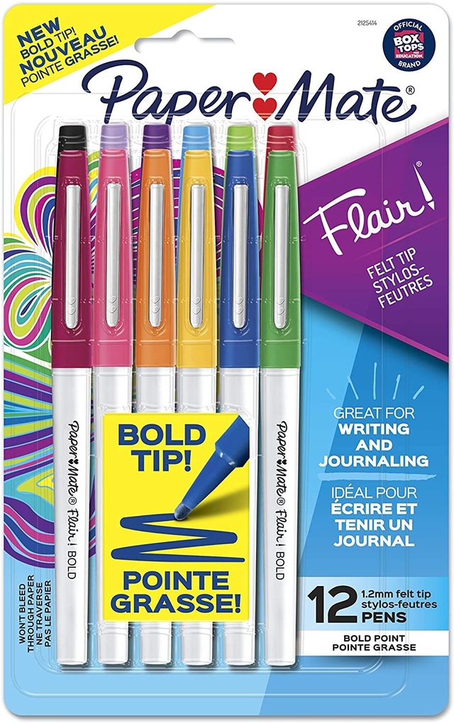 Marcadores Paper Mate Flair bold x12 - Comprar en Woopy