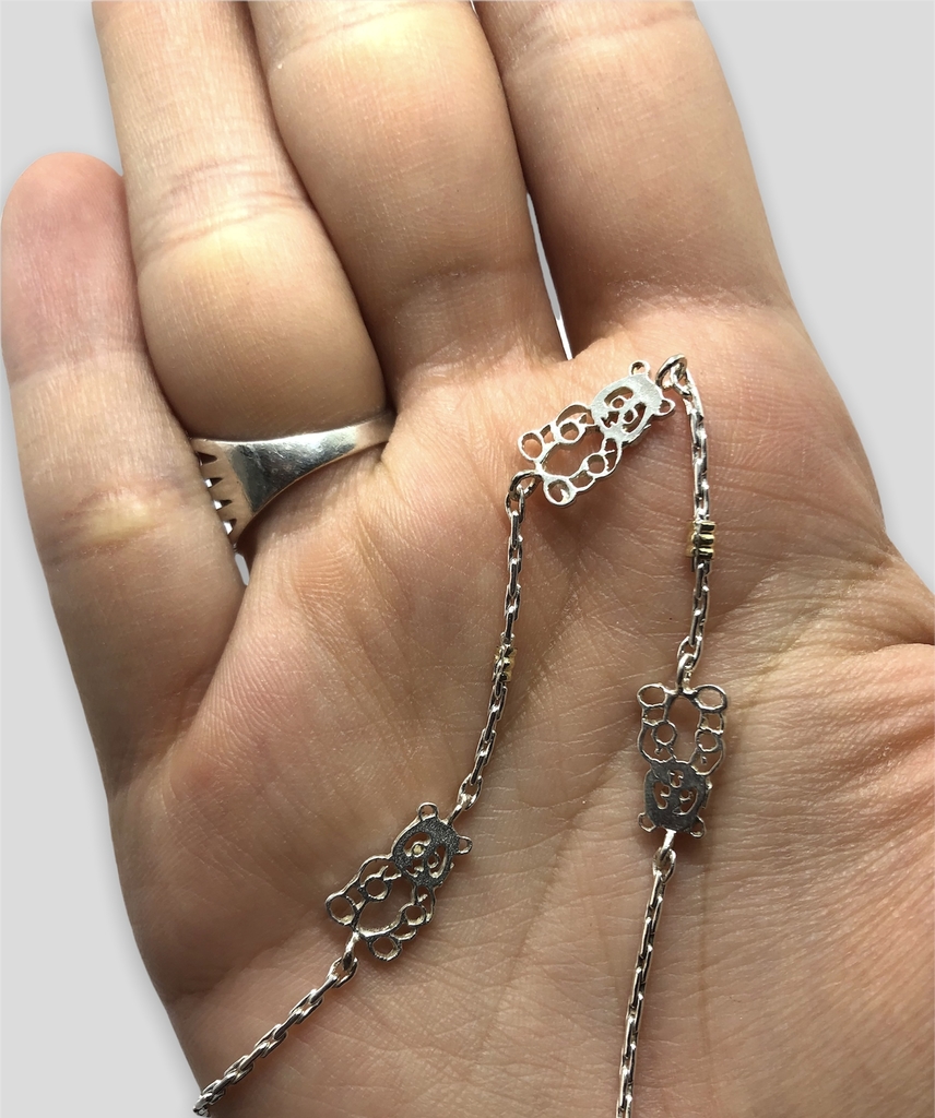 PU-OSITO Pulsera Osos Plata y Oro - Stal Joyas