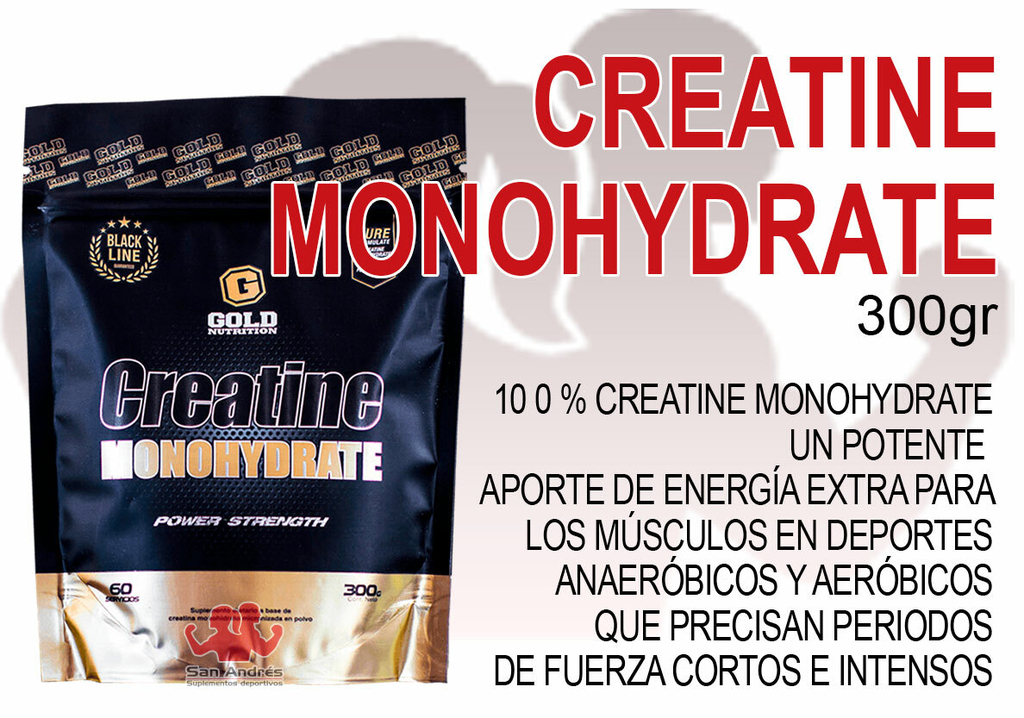 CREATINE MONOHYDRATE (300gr) GOLD NUTRITION