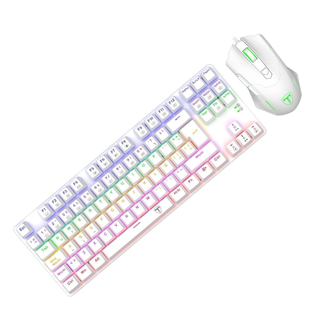 Kit Gamer T-dagger T-tgs005 Advance Force White Mouse Teclad