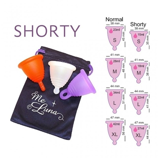 COLETOR MENSTRUAL MELUNA SHORTY PARA COLO DE ÚTERO BAIXO