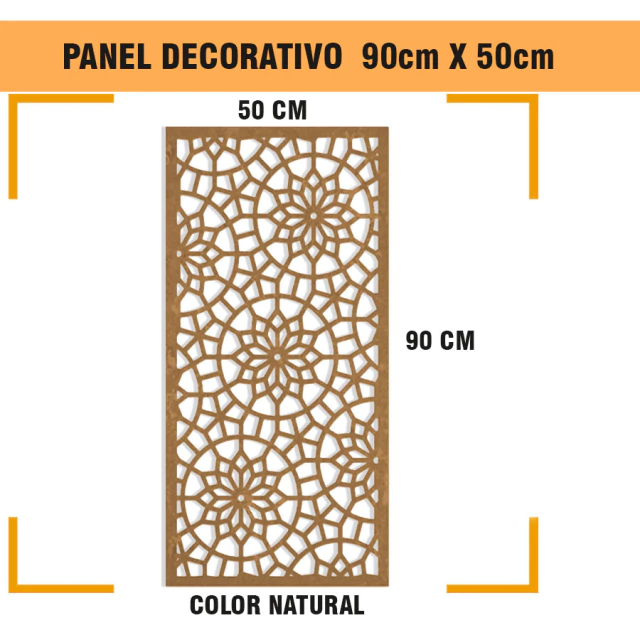 PANEL DECORATIVO CALADO EN MADERA 90X50CM MOD 9