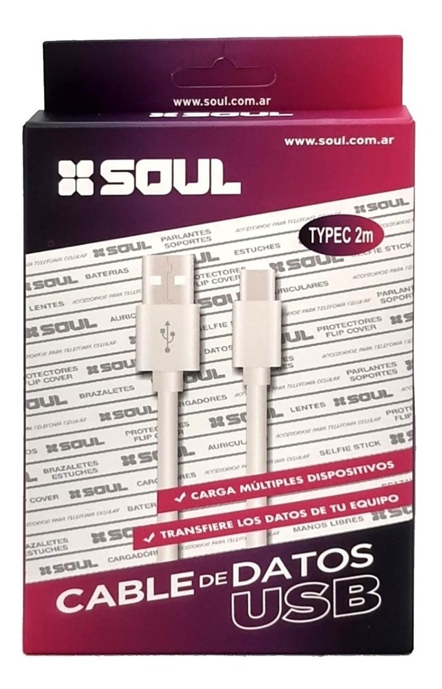 CABLE DE DATOS USB TIPO C SOUL 2 METROS