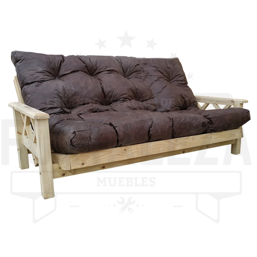 Colchon para FUTON 2 plazas 3 cuerpos en Eco cuero varios colores