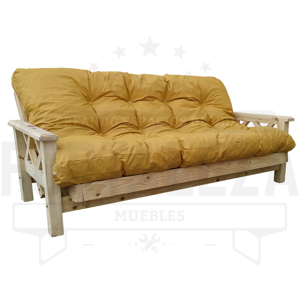 Colchon para FUTON 2 plazas 3 cuerpos en Eco cuero varios colores