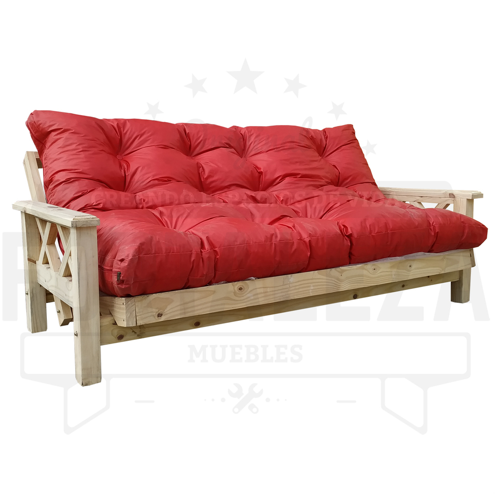 Colchon para FUTON 2 plazas 3 cuerpos en Eco cuero varios colores