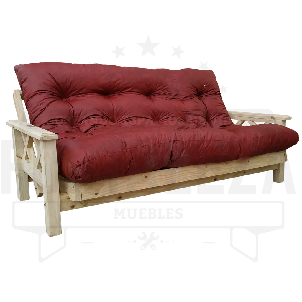 Colchon para FUTON 2 plazas 3 cuerpos en Eco cuero varios colores