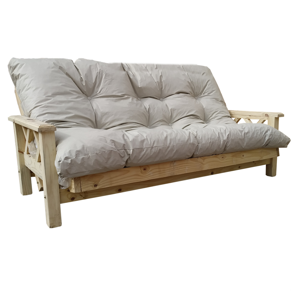Futon cama de Pino 3 Cuerpos 2 Plazas