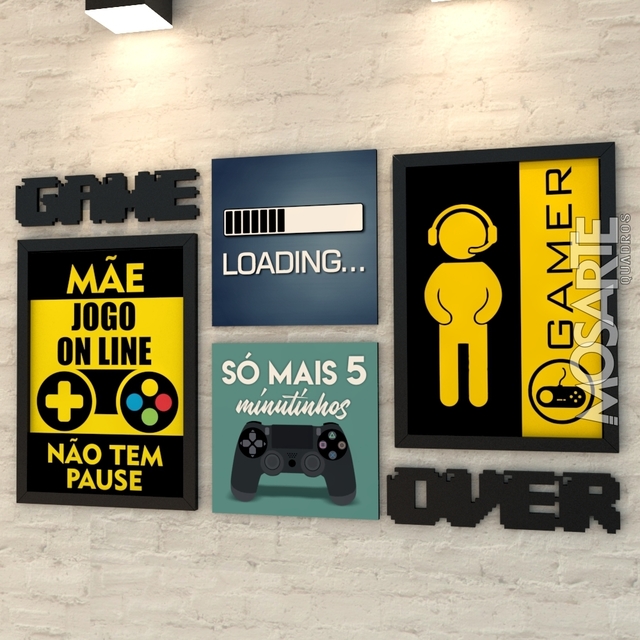 CONJUNTO QUADROS GAMER - SÓ MAIS 5 MINUTINHOS