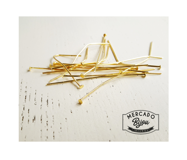 Clavitos dorados con tope ( 20 grs) - mercado bijou