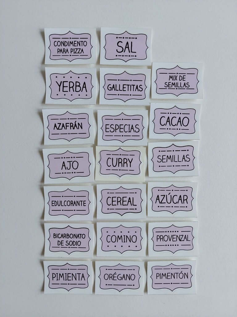 Etiquetas Frascos x20 - Comprar en Alondra Deco