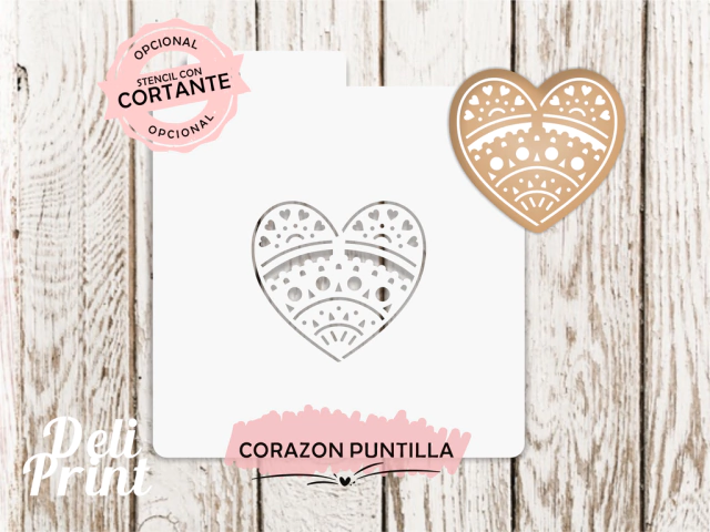 Stencil Corazon Puntilla