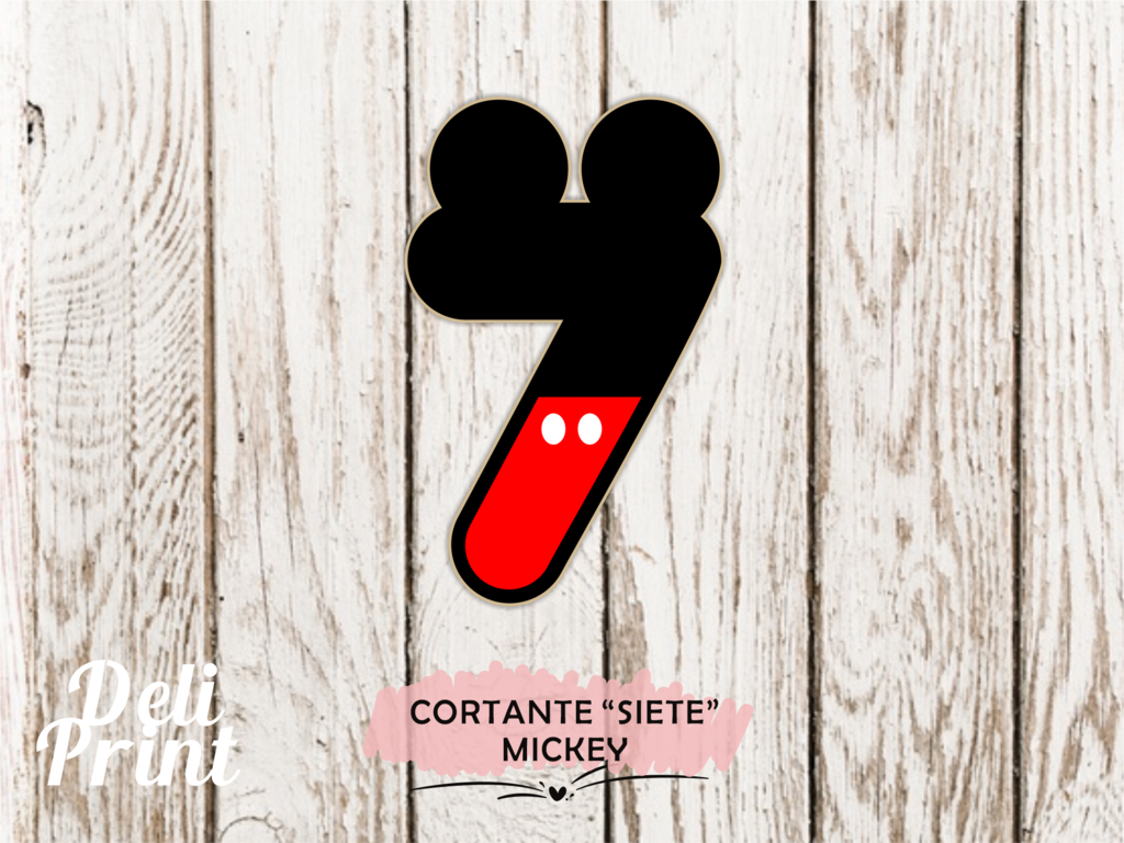 Número 7 Mickey - DeliPrint - Cortantes y Stencils