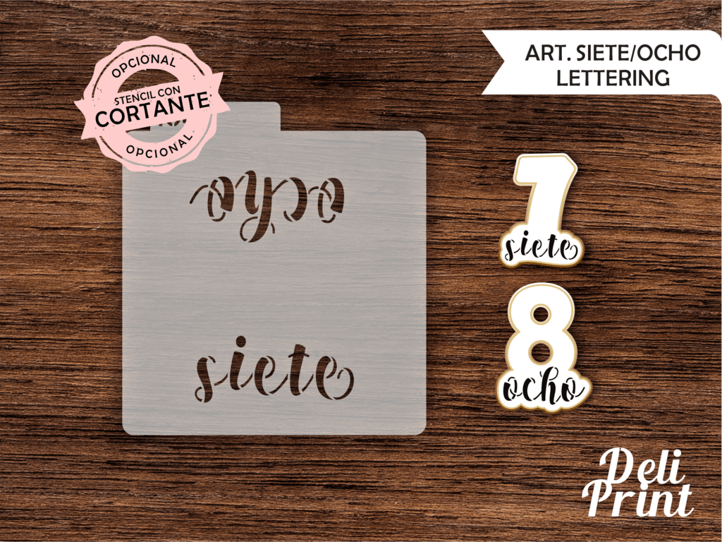 Siete / Ocho Lettering Set Numeros