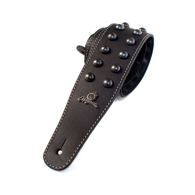 SMG03B CORREA PARA BAJO DE CUERO NEGRA CON TACHA NEGRA