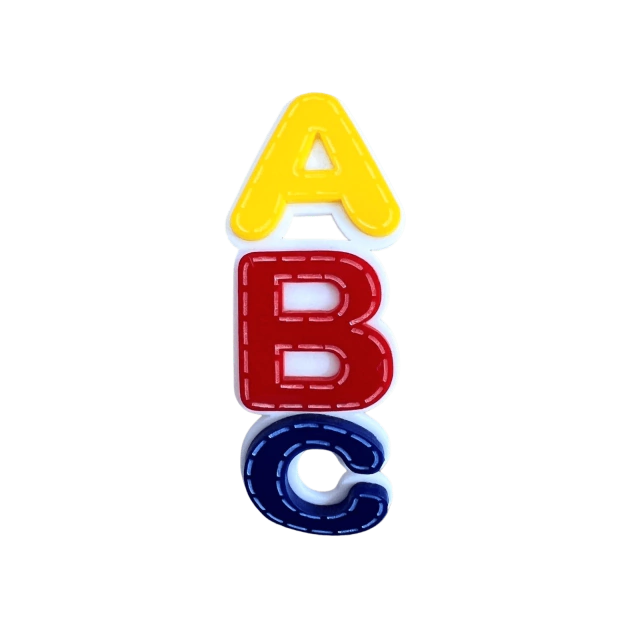 Aplique 3D - ABC Pesponto Grande Versão 2 Curvado Acrílico (10cm) - 1 ...