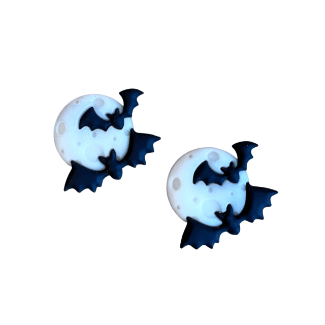 Aplique Lua Morcegos (Brilha no Escuro) 4,0 x 3,0 cm - 2 Unidades