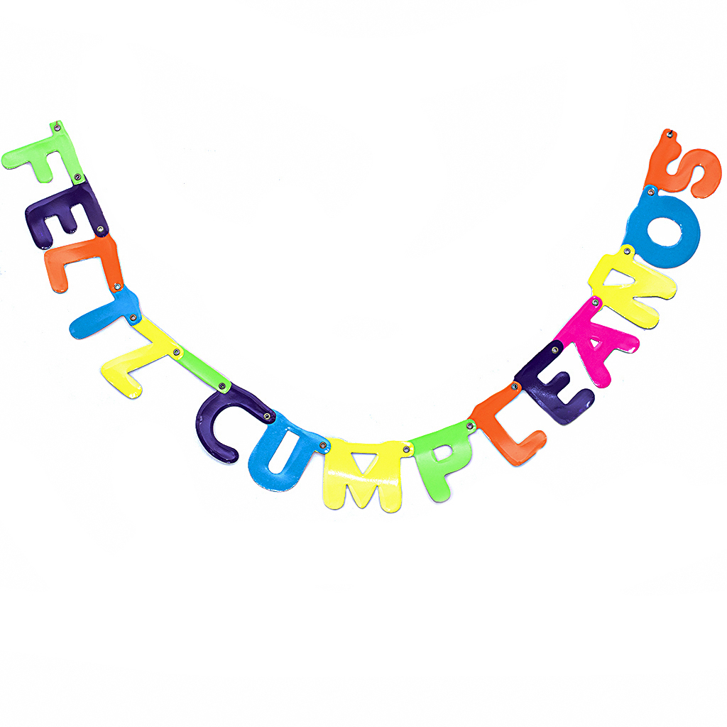 BANDERÍN FELIZ CUMPLE FLUO CHICO