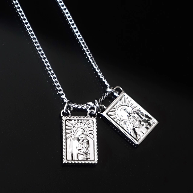 Escapulário Silver Grumet corrente em Aço Inoxidável