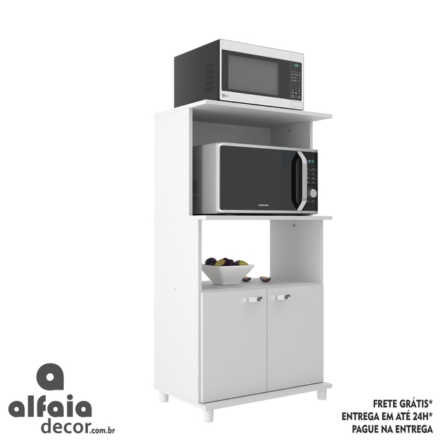 Balcão Multiuso 2 Portas com Espaço Para Microondas e Forno - Dallas