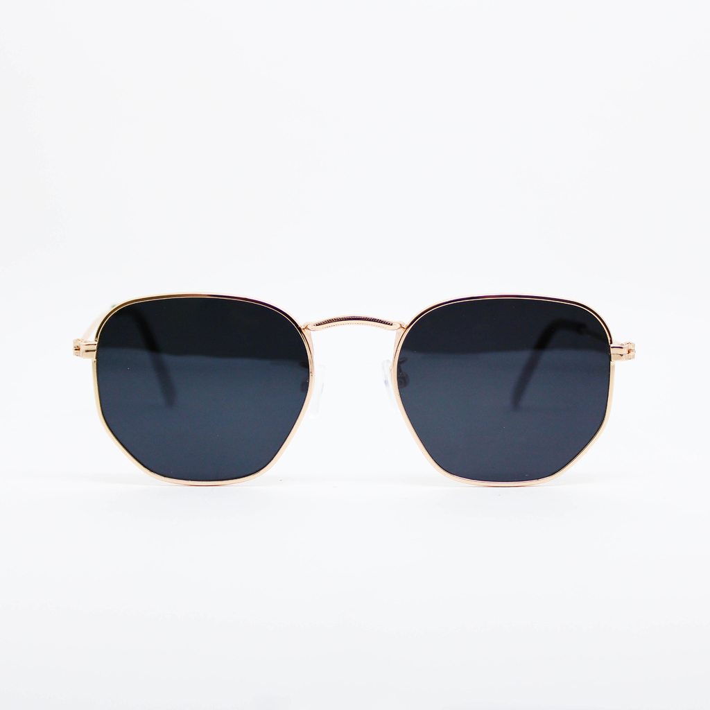 Óculos Hexagonal - Dourado - Maho sunglasses