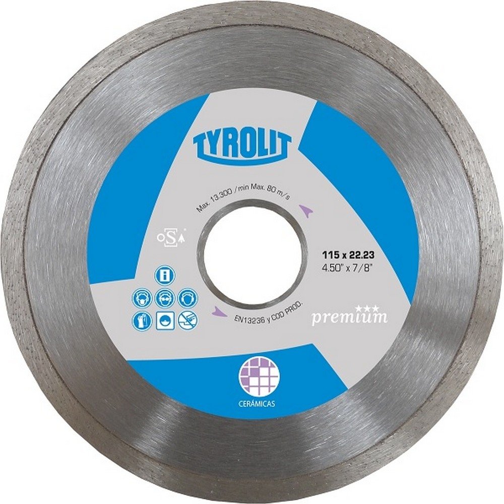 Disco Tyrolit-Premium Diamantado Continuo Ceramica - 115 Mm - 22.2 Mm