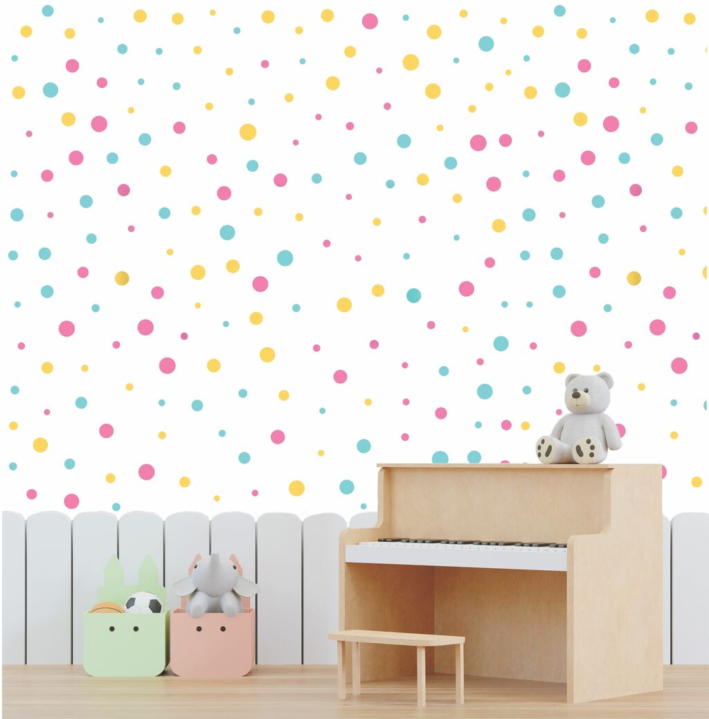 Papel de Parede Bolinhas Coloridas