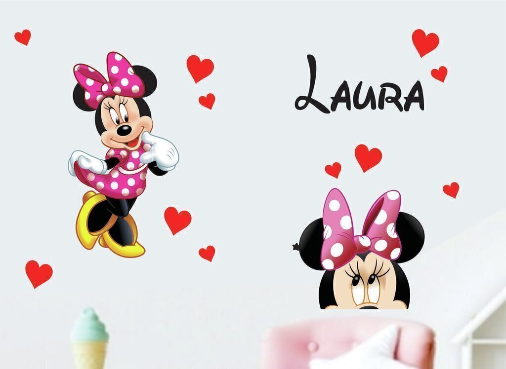 Adesivo De Parede Minnie Nome e Estrelas