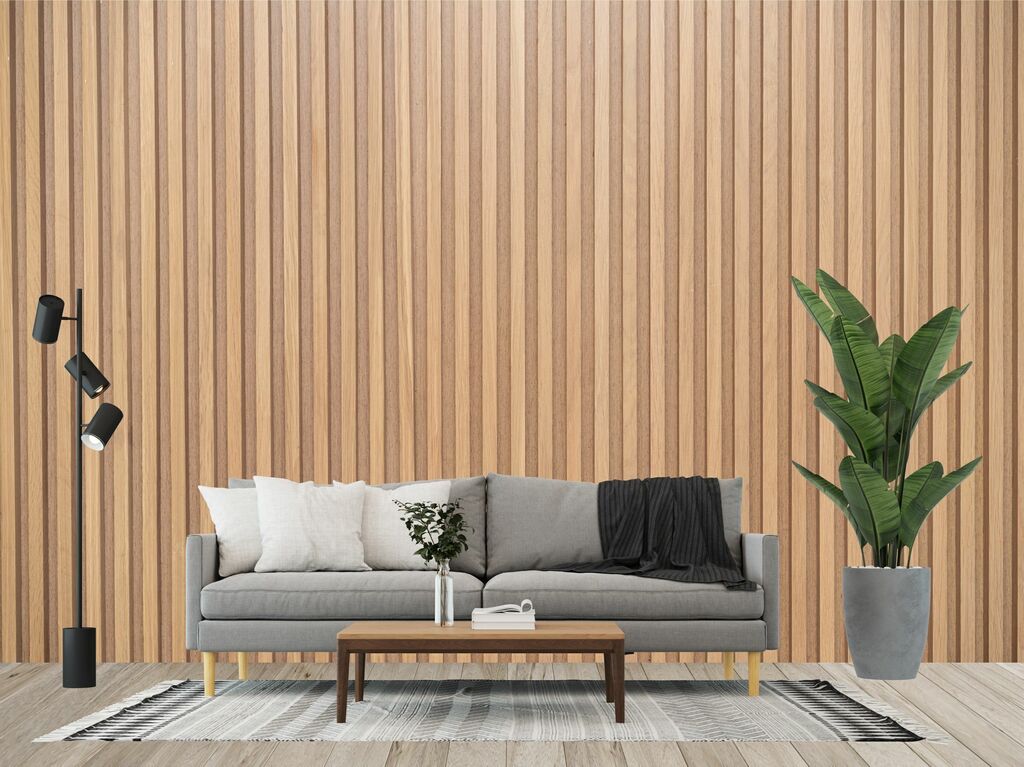 Papel De Parede Adesivo Madeira Ripada