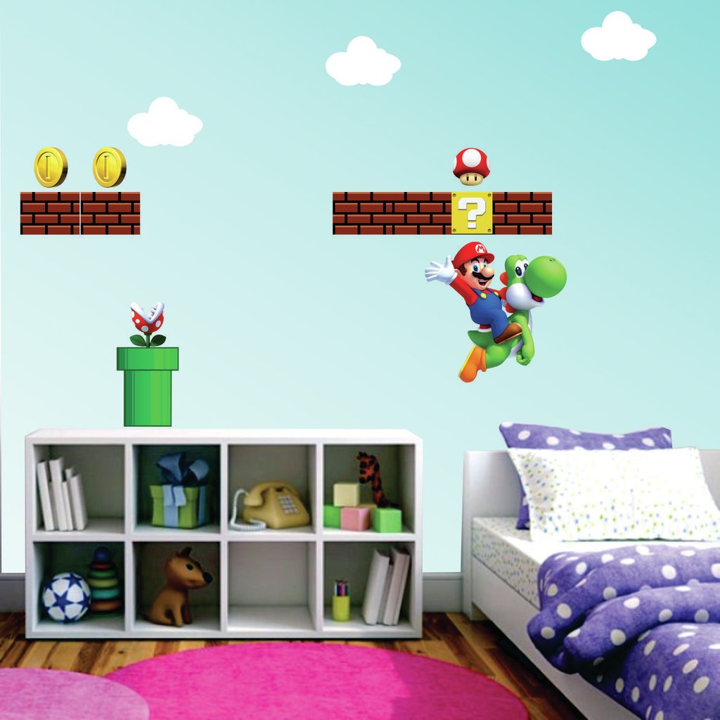 Adesivo De Parede Infantil Super Mario Bros