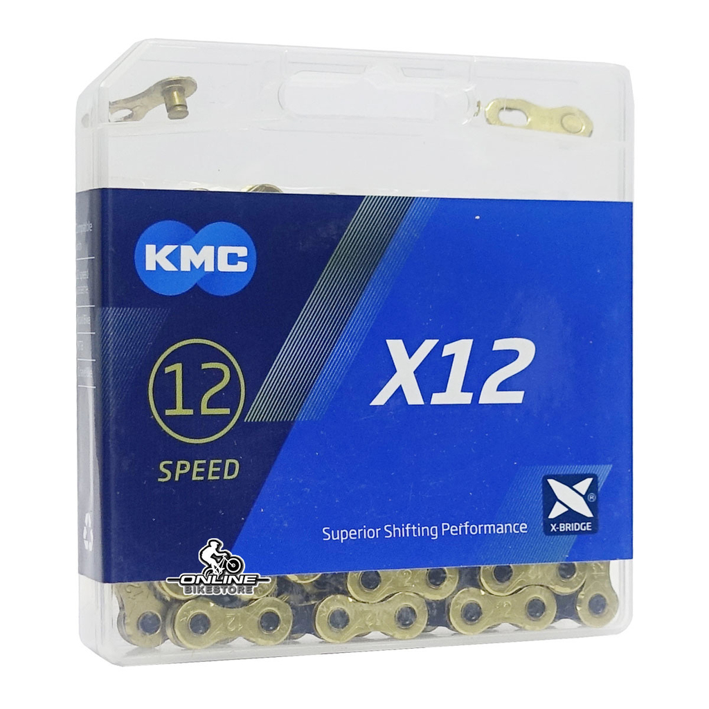 Cadena Kmc X12 Gold Black 12v Missing Link Shimano Sram