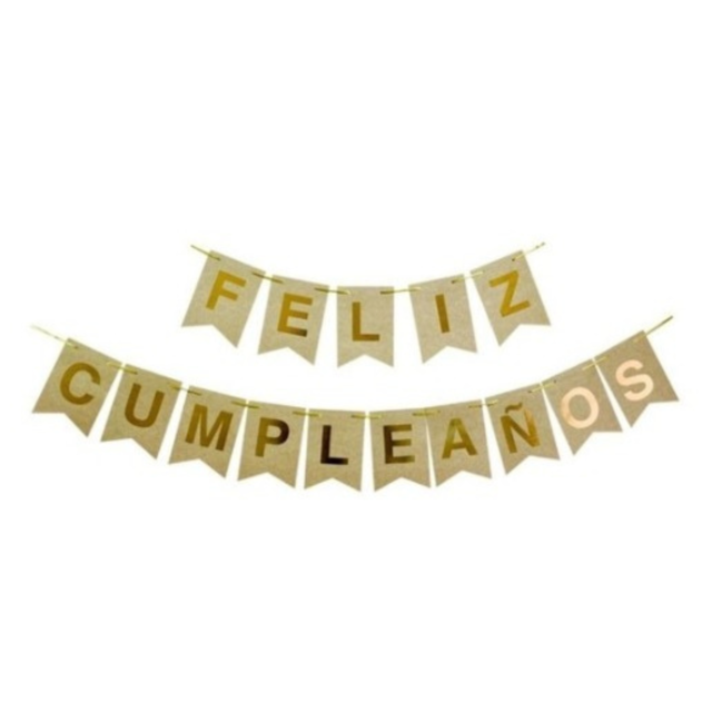 Banderin Feliz Cumpleaños Kraft Paper Deco