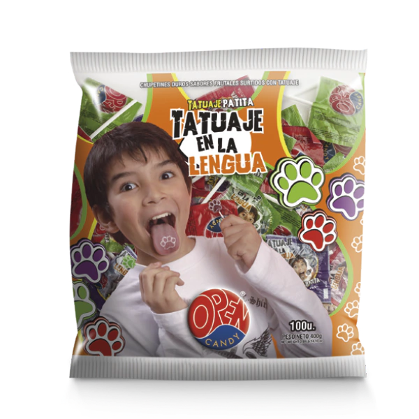 Paletita Tatuaje En La Lengua Open Candy x 100un